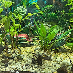 SLOCME Aquarium Shipwreck Decorations - Air Bubbler Sunken Ship Ornament, Fish Tank Air Action Aerating Decorations