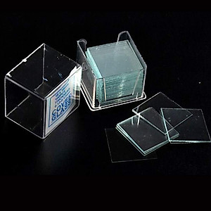 Twdrer 100PCS Clear Transparent Blank Microscope Slides and 100PCS Square Coverslips Cover Glass (22mm x 22mm)