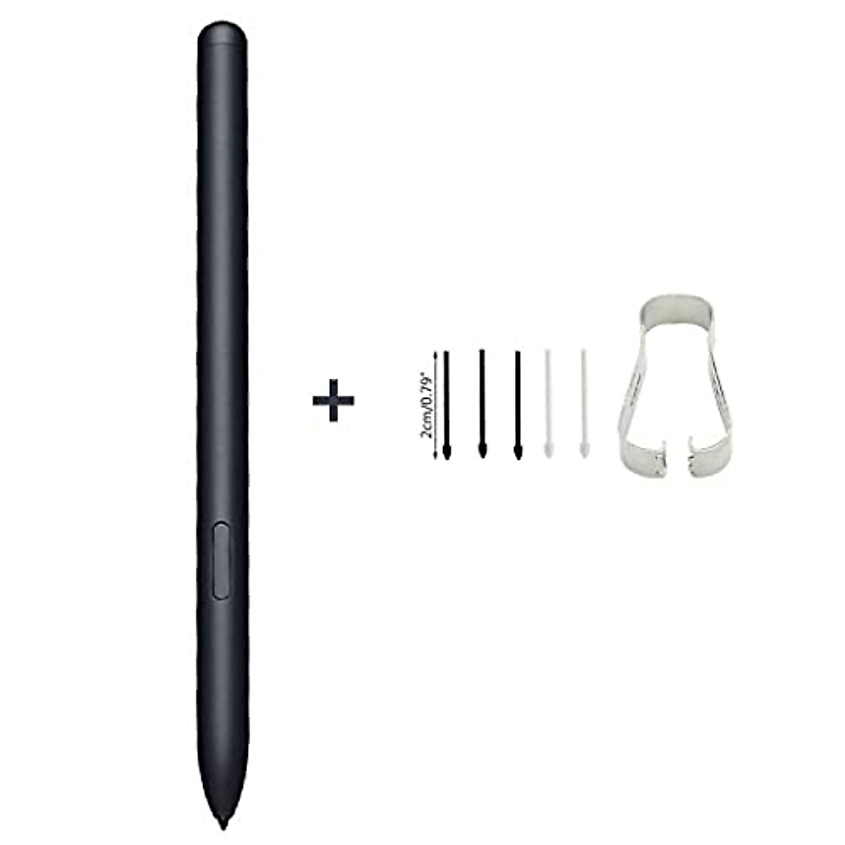 Tab S7 / S7+ S Pen Replacement Stylus Pen for Samsung Galaxy Tab S7 / S7 Plus/ S7 FE (EJ-PT870) + Tips/Nibs (Without Bluetooth)( Black)