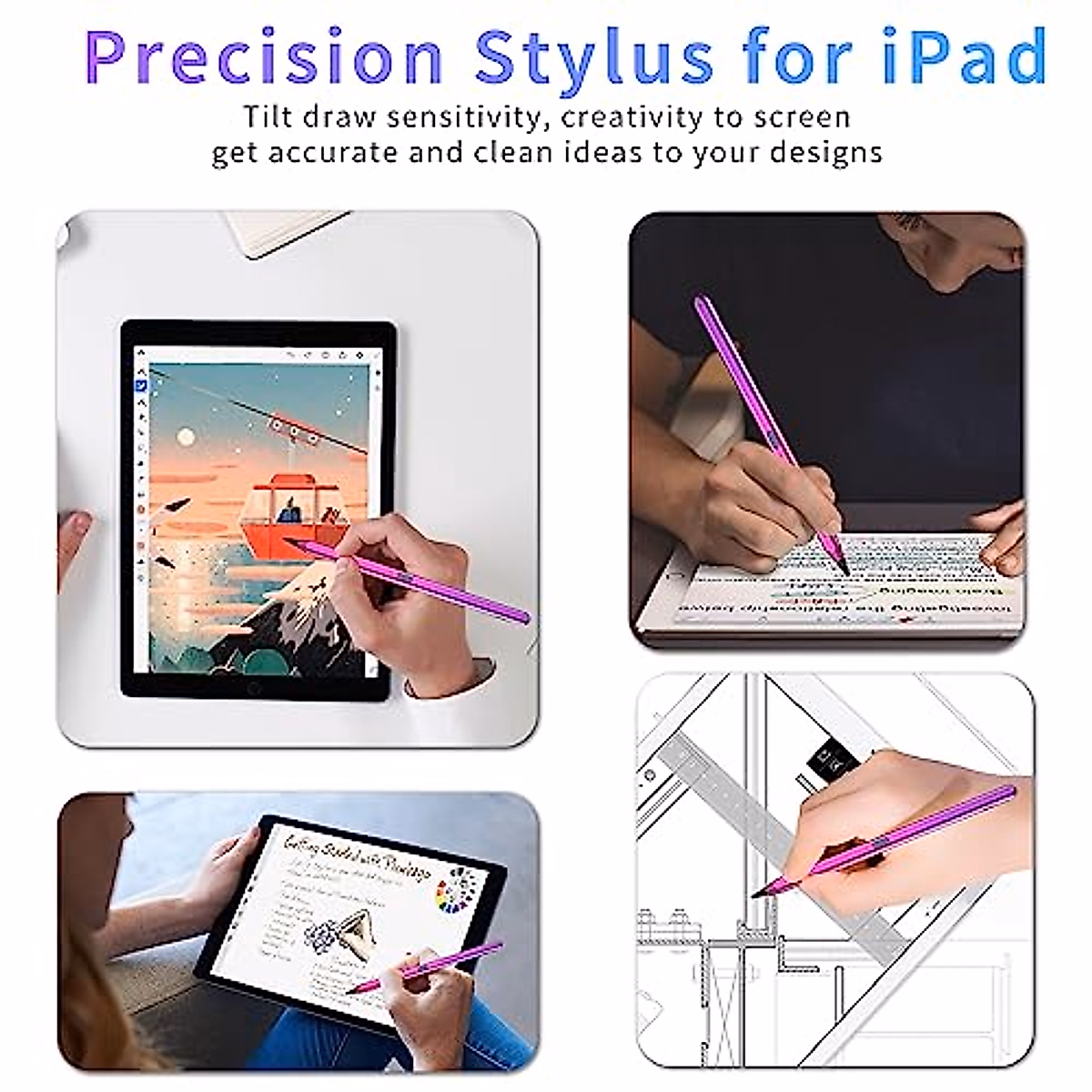 Stylus Pencil for Apple iPad 9th Generation, iPad Pro 2021 12.9/11 inch, iPad Pro 4th &3rd Generation, iPad 8th &7th &6th, iPad Air 4/3 &Mini 6/5 Compatible Apple iPads 2018-2021 [Tilt Creative]