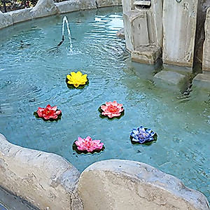 SEWACC Artificial Floating Lotus Flower Water Lily Pads EVA Lotus Flower Water Lily Pads Leaves 5pcs for Home Garden Pond Decoration