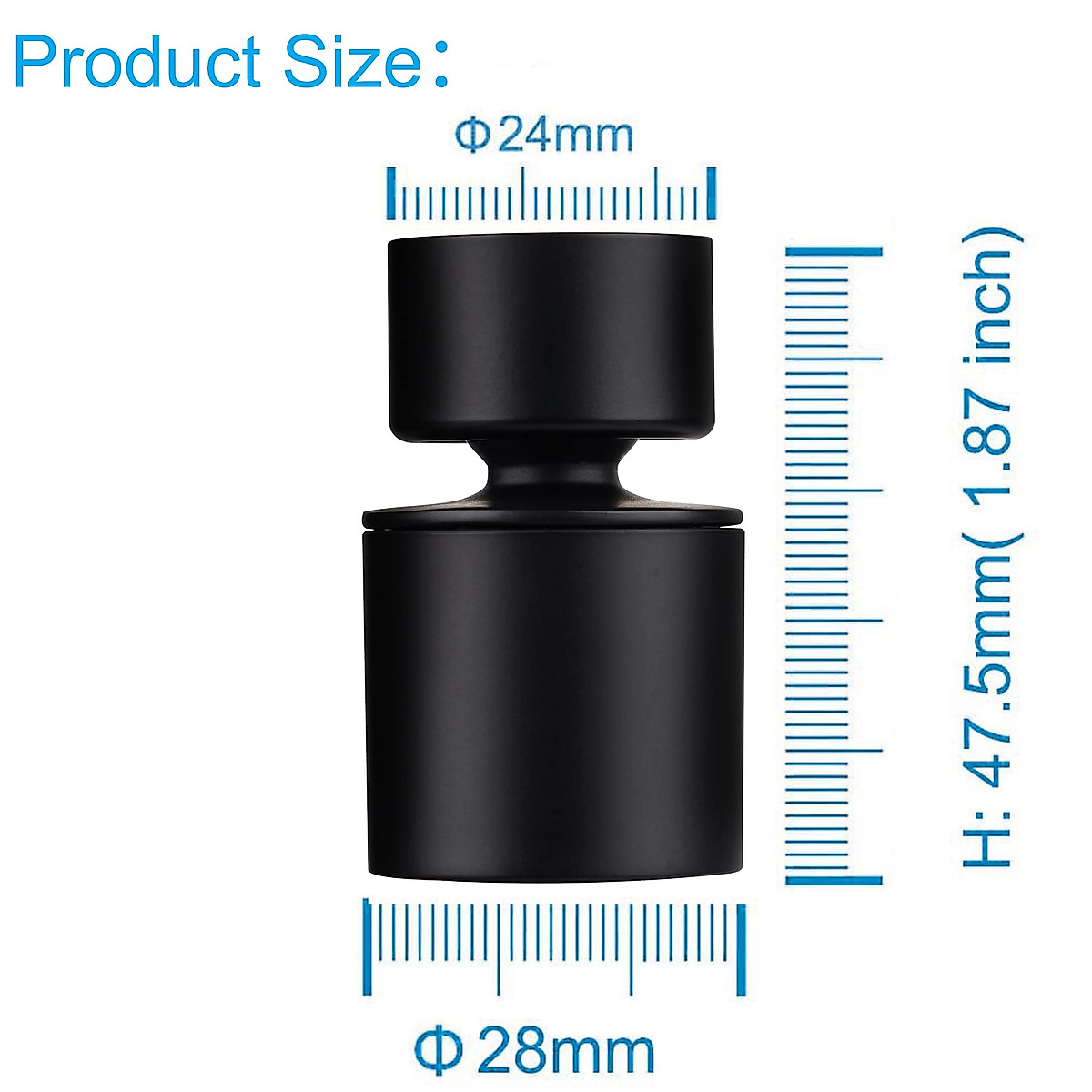 Hibbent NSF/ANSI/CAN 61 Certified Faucet Aerator, 360 Degree Swivel Kitchen Sink Aerator, CUPC Certification Dual-function Sprayer Faucet Replacement Part 55/64 Inch Female Thread - Matte Black
