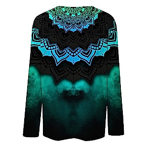 Tshirts Shirts for Women 3/4 Sleeve Tops for Women Women Xs Tops Long Sleeve Summer Crop Tops for Women Cotton Top Women Long Sleeve Womens Soft Long Sleeve Tops（4-Cyan,Medium）