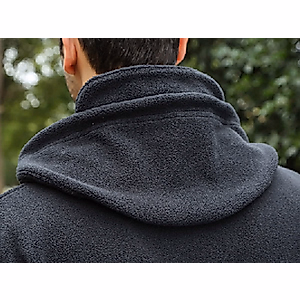 sandbank Men's Tactical Fleece Jacket Warm Winter Sport Outdoor Hooded Combat Military Jacket Coat(US M,Black)