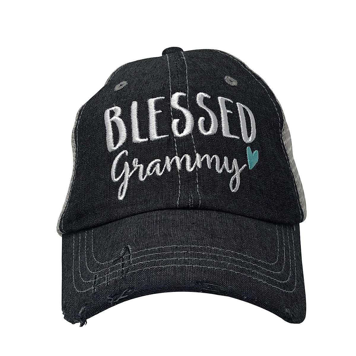 COCOVICI Womens Blessed Grammy Hat | Grammy Embroidered Baseball Hat | Grandma Cap | Grammy Gift Dark Grey