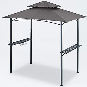 MASTERCANOPY  8 x 5 Grill Gazebo Outdoor BBQ Gazebo Canopy with 2 LED Lights (Gray)