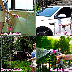 Retractable Garden Hose Reel,Water Hose Holder,9 Pattern Spray Nozzle ,Ideal for Garden Watering & Car Washing,Durable And Portable