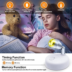 HFCDL Small Spotlight Battery Operated Accent Light with Remote, RGB LED Wireless Little Spot Light Rotatable with Dimmer & Timer for Artwork Painting