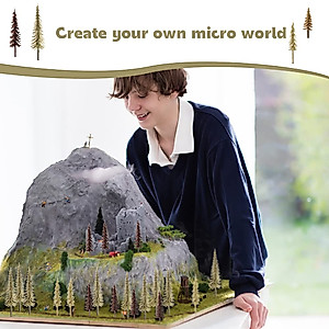 LUEYAO Mini Model Miniature Trees Mixed Train Scenery Architecture Trees Fake Trees for DIY Crafts Building Model Scenery Landscape Brown 1.8-3.9 inch 48 PCS