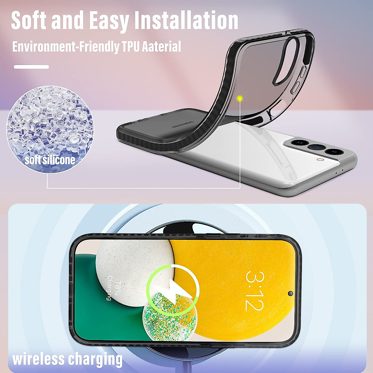 Toycamp for Samsung Galaxy S22 Plus Case, Cute Funny Sunflower Design for Women Girls Boys Teens for Galaxy S22 Plus Cases, Cute Cartoon Sunflower Print Cover for S22 Plus Case 5G, 6.6''