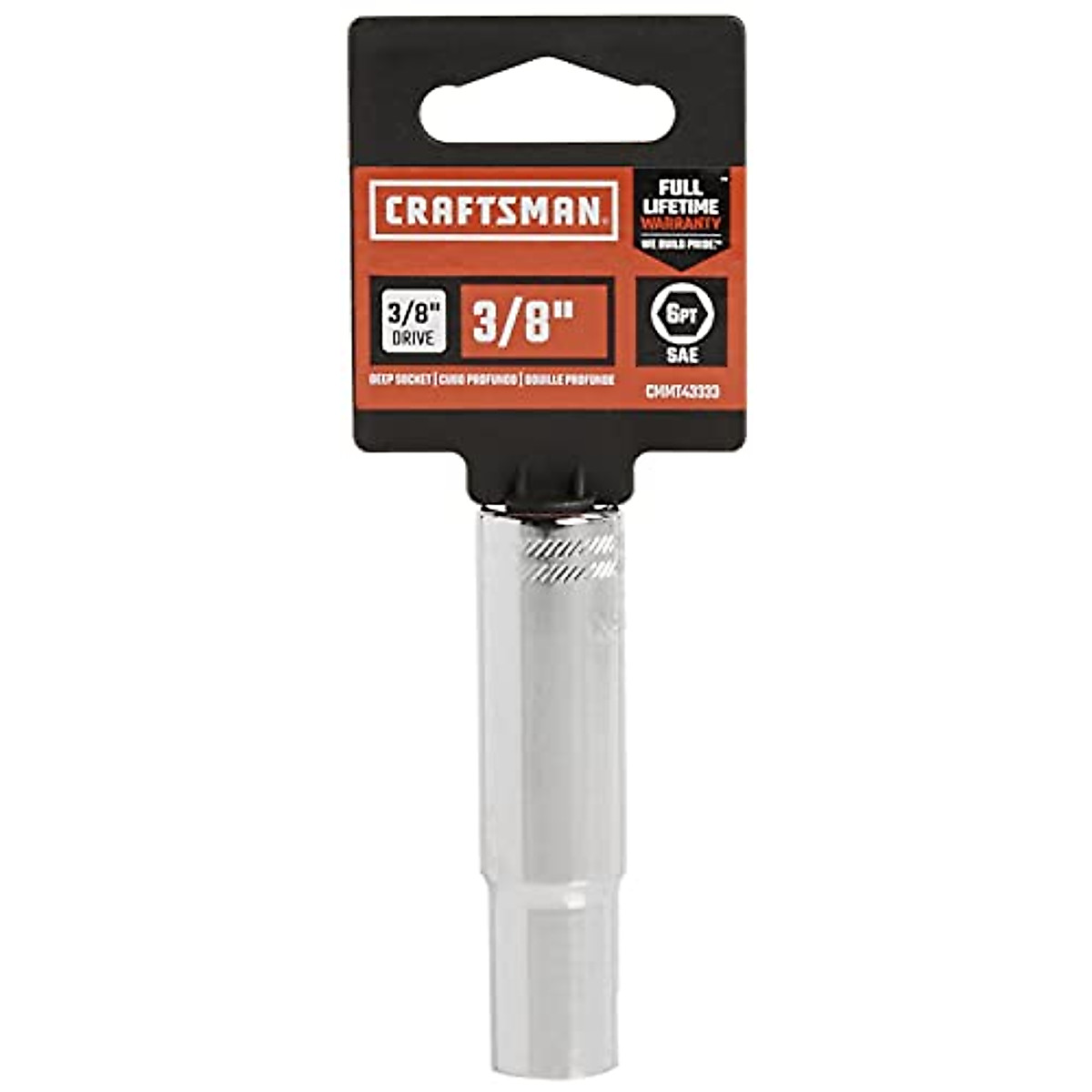 CRAFTSMAN Deep Socket, SAE, 3/8-Inch Drive, 3/8-Inch, 6-Point (CMMT43333)