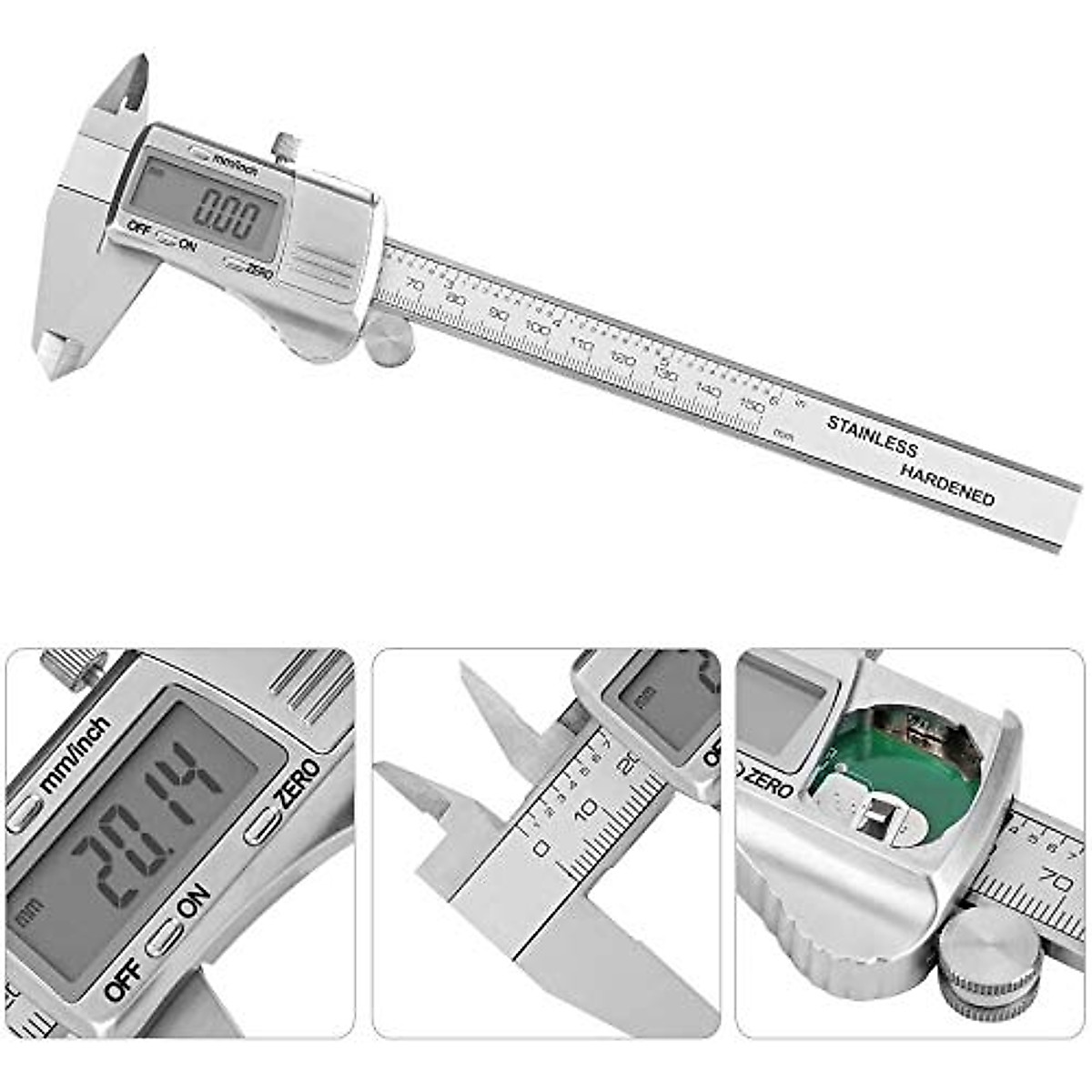TIST Digital LCD Vernier Stainless Steel Caliper 150mm Micrometer Electronic Gauge