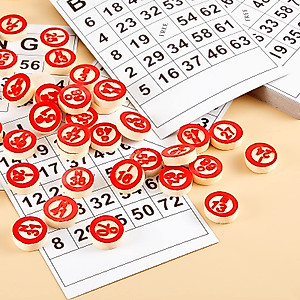 Lewtemi Vintage Bingo Board Game Classic Bingo Cards Bingo Game Wooden Bingo Set includes 40 Bingo Number Cards and 75 Chess for Family Large Parties Adults Holiday Activities