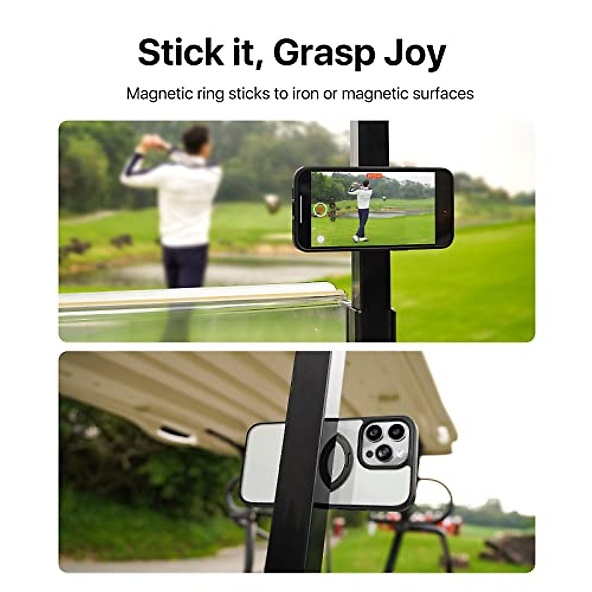 andobil Designed for iPhone 14 Pro Case - Compatible with Magsafe - 360° Rotatable Ring Stand - Shockproof Kickstand Slim Thin Phone Case for iPhone 14 Pro - [2023 EasyRelax Series] - Clear