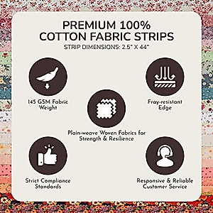 Tinyspool & Co. Jelly Roll Fabric Strips for Quilting, Crafting, and Sewing, 40 Strip Assorted Bundle, Soft Cotton for Blanket, Rug, Upholstery, Home Decor, and Purse Making, Waterlily Pond