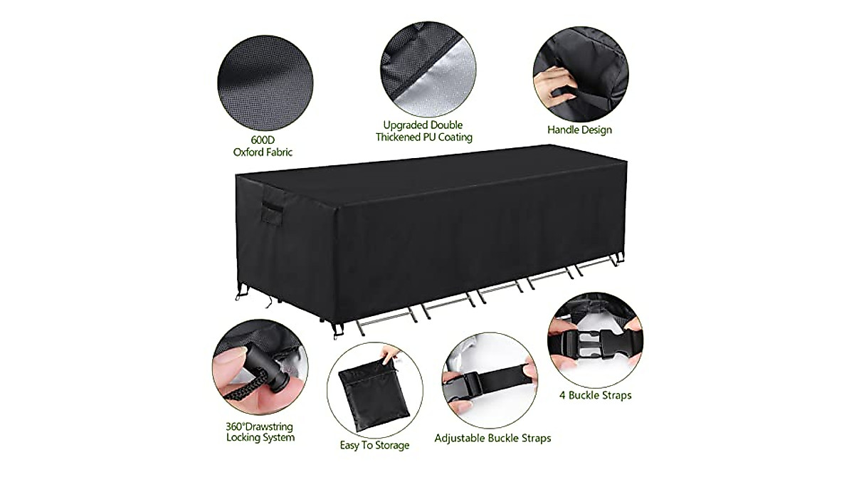 Heavy Duty 600D Patio Furniture Cover - Protect Large Outdoor Sets