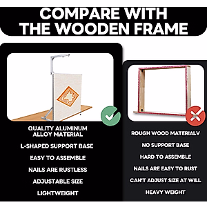 tonchean Tufting Frame for Rug Making 35.5x35.5 Inch Metal Rug Tufting Kit Tufting Supplies Carpet Making Kit Tufting Cloth Stand for Rug Making