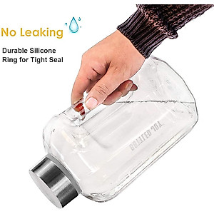 VENNERLI Half Gallon Water Bottle with Handle BPA Free Sports Water Bottles 74oz Large Plastic Water Jug 2.2L Motivational for Outdoor Hiking Camping Running (Clear)