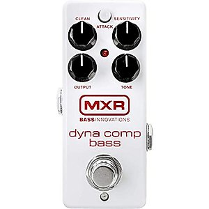 MXR M282 Dyna Comp Bass Compressor Effect Pedal - White, Analog, 9.0V, 9.0mA, Knob Controls, Adapter Powered, 1/4 inch Audio