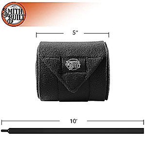 SmithBuilt Equine Fleece Polo Wraps, Black - (Set of 4) Horse Leg Bandages