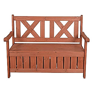 Leisure Season eisure Season SB6024 Wooden Backyard Brown-1 Piece-Patio, Balcony, Garden, Lawn, Park, Front Outdoor Bench with Storage