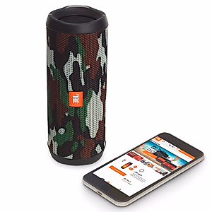JBL FLIP 4 IPX7 Waterproof Wireless Portable Bluetooth Rechargeable USB Speaker (Camouflage) (Renewed)