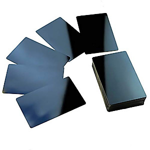 RXBC2011 100pcs Blank Metal Business Cards Laser Engraving Aluminum (black, 100 pcs)
