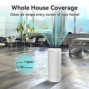 Zen Lyfe Air Purifiers for Home Extra Large Room up to 2360 ft², Washable True HEPA Filter for Allergies and Pets Smokers Pollen Dust Mold Odors Dander, Auto Mode, 24dB, PM2.5 Monitor, White
