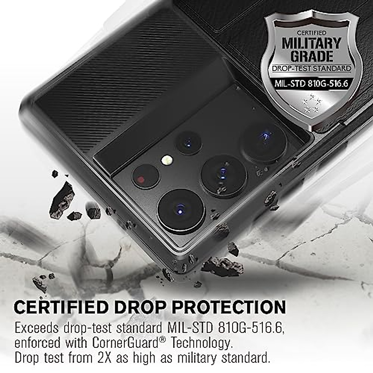 VENA vCommute Wallet Case Compatible with Samsung Galaxy S23 Ultra (2023), (Military Grade Drop Protection) Flip Leather Cover Card Slot Holder with Kickstand - Space Gray