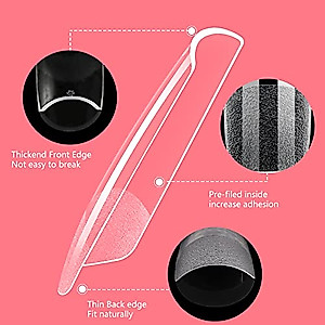 Wilfniee Soft Gel x Square Nail Tips, 240PCS Clear Ballerina Nail Tips for Acrylic Nail Tips Professional, Pre Shaped Full Cover Press on Nail Tips for Nail Polish Dip Powder, Nail Salons Home DIY