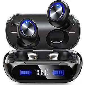 YINPUTENGS Wireless Earbuds Bluetooth 5.3 Headphones Key Control. Headphones 200 Hours Playtime,IPX7Waterproof Stereo in-Ear Built-in Mic,Premium Deep Bass LCD Display,for Sports/Working