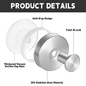 2 Pack Heavy Duty Bathroom Towel Hooks - Rustproof Stainless Steel, Holds Up to 12LB, Self-Adhesive Wall Hooks for Kitchen, Shower, and Door, No-Drill Installation, Chrome Finish