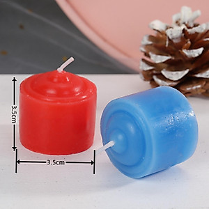 Tea Candles Round Romantic Candle Tealight Small Sweet Wedding Party 12 Pack Home 2-2.5 Hours Burn Time Votive Parties Bulk Birthday Halloween Emergency Family Dinner Hotel Ktv Bar (Blue)