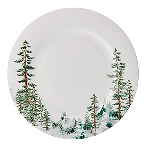 Mikasa Watercolor Forest Chip Resistant 16 Piece Dinnerware Set, Service for 4 White