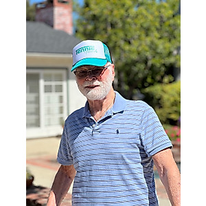 Ace the Moon Tennis Friends Trucker Hat with Mesh Back, Teal Hat for Men & Women, Tennis Hats for Women, Men & Teens, Gifts for Tennis Players, 5 Panel High Crown Foam Front Hat, Fits Most Head Sizes