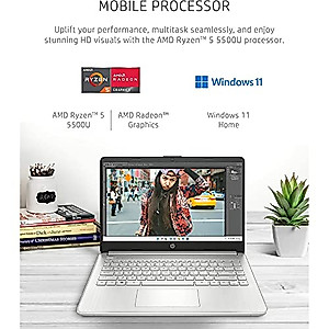 [Windows 11 Pro] HP 14" FHD Business Laptop Computer, 6-core AMD Ryzen 5 5500U (Beat i7-1160G7), 8GB RAM 256GB PCIe SSD, Thin&Portable, Long Battery Life, Fast Charge, Wi-Fi 6, BT 5.2, HDMI, w/Battery
