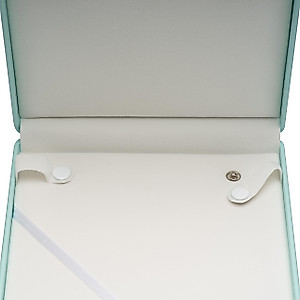 COWFEX Long Pearl Chain PU Necklace Gift Box Display Case Storage Holder (Blue)