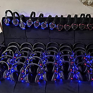 AYVVPII 10pcs Bundle Wireless Silent Disco LED Flashing Light Headphones with 1 Transmitter 500m Distance