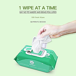 PUPMATE Pet Wipes for Dogs & Cats, Extra Moist & Thick Grooming Puppy Wipes with 100 Fresh Counts, Aloe Vera/Nature