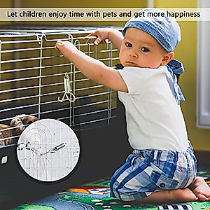 20 Pieces Spring Door Latch for Rabbit Cages Door Metal Finger Spring Latch Hook for Fixing Pet Wire Cage Rabbit Birds Bunny Rodents Guinea Pig Hamster Parrot Hedgehog Cage Door (2.87 x 0.9 Inch)