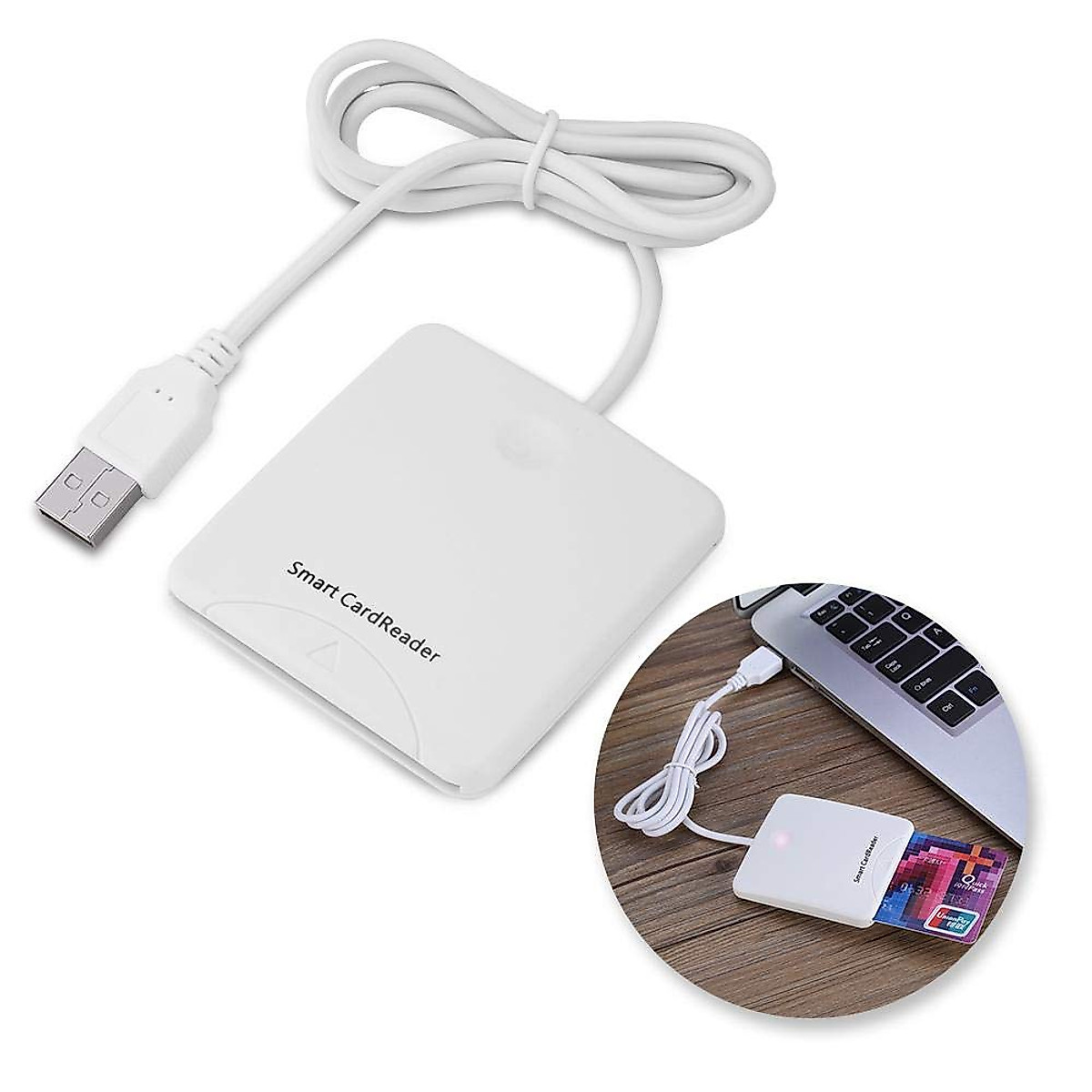USB Smart Chip Reader,Portable USB Credit Card Reader,Full Speed Smart IC Mobile Bank Credit Card Readers for Supports 98/me/2000/xp/vista/Win7(32bit&64bit), OS X, Linux