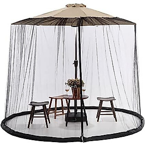 Amazing for less 9ft Patio Umbrella Bug Screen w/Zipper Door and Polyester Netting