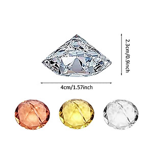 Tvoip 24 Pieces Diamond Card Holder Table Number Holder Place Card Holders Acrylic Crystal Diamond Tabletop Card Stands for Party Weddings Table Decoration (Champagne)