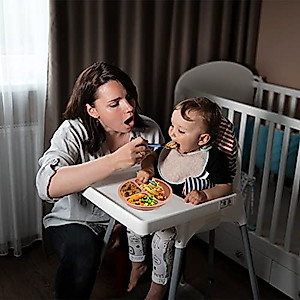 Eascrozn Suction Plates for Baby 3 pack, Stay Put Divided Toddler Plates, 100% Food Grade Silicone Baby Plates, BPA Free, Baby Feeding Supplies, Microwave & Dishwasher Safe