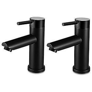 jojofuny 2pcs Basin Faucet Shower Faucet Bath Tub Faucets Waschtischarmatur Kitchen Vanity Faucet Bathroom Tub Faucets Bath Mixer Tap Bathroom Faucets 1 Hole Bath Spout Sink Stainless Steel