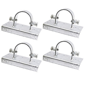 Chain Link Fence 2 1/2" [2 3/8" OD] x 6" Wood to Steel Post Adapters | Adapter Brackets | Wood Fence Steel Post Bracket (Pack of 4)