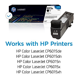 Original HP 823A Black Toner Cartridge | Works with HP Color LaserJet CP6015 Series | CB380A