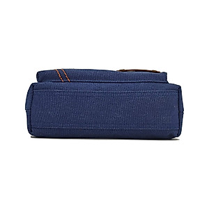 Sechunk Canvas Shoulder Bags Crossbody Bags Messenger Bags Purse for Men Women (Blue，small)