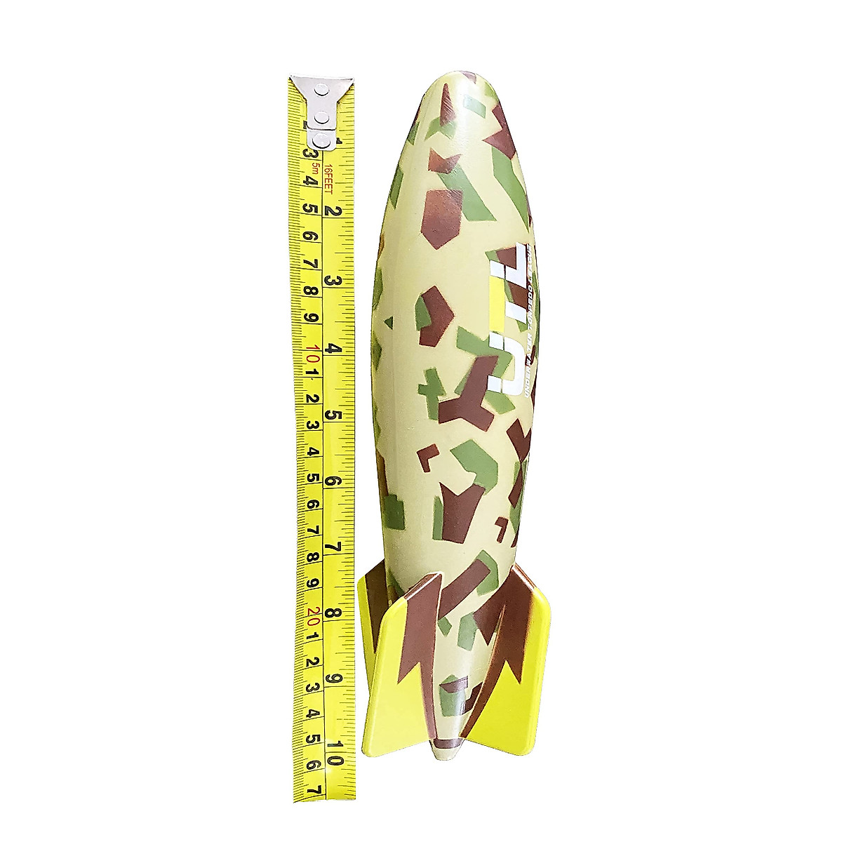 Official Underwater Torpedo League (UTL) Torpedo Glider Diving Toy Rocket Summer Camouflage Design 10 inch, Green