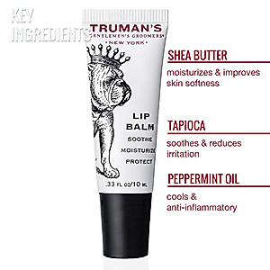 Truman's Gentlemen's Groomers Men's Moisturizing Lip Balm for Dry, Chapped Lips, (Pack of 12)